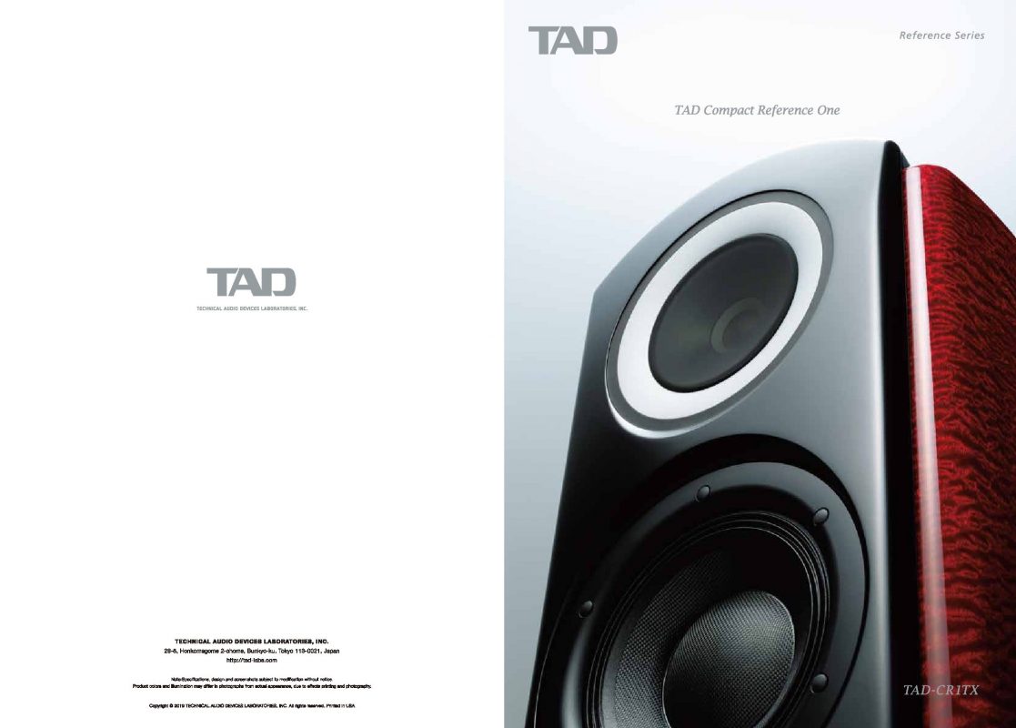 TAD-CR1TX-CompactReferenceOneTX-brochure-EN | TAD Labs Deutschland